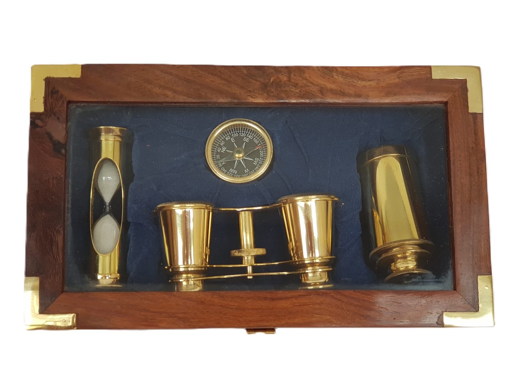 Pusula Dürbün Kum Saati Set | Dürbün, pusula ve kum saati set