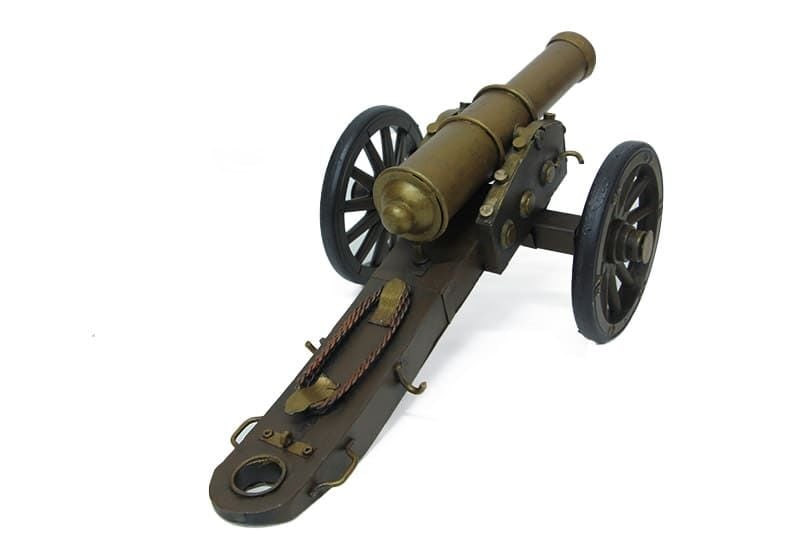 Dekoratif Metal Top Arabası | Metal Savaş Topu Biblo